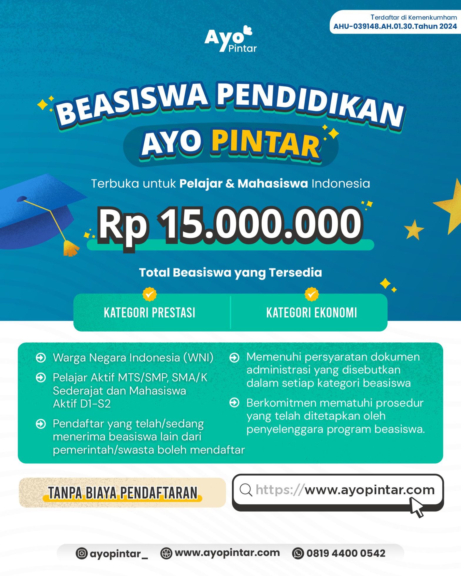 Share Poster Beasiswa Pendidikan Ruang Edukasi – Ayo Pintar